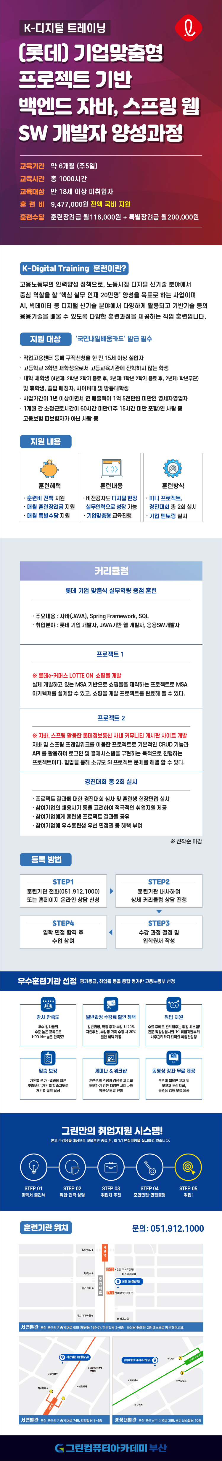 국비전액지원 K 디지털트레이닝 롯데기업맞춤형 프로젝트 기반 백엔드 자바 스프링 웹 Sw개발자 양성과정 요즘것들