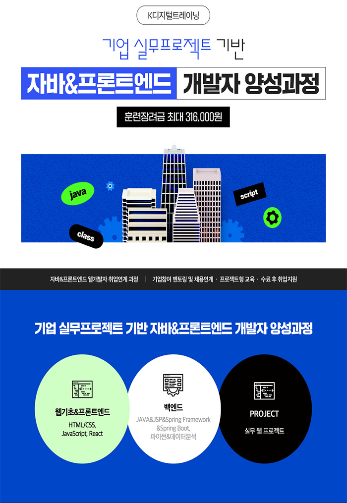 기업 실무프로젝트 기반 자바 And 프론트엔드 개발자 양성과정 요즘것들