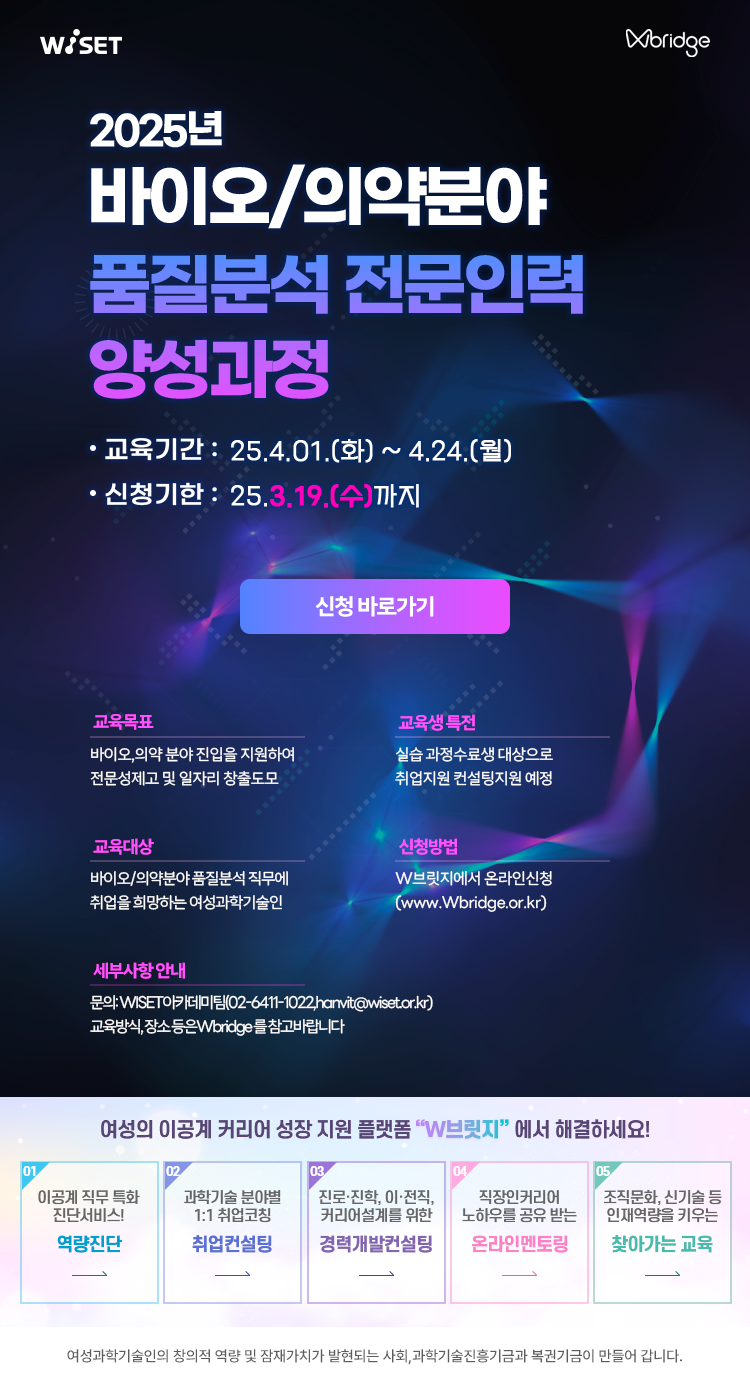 [WISET]2025 바이오/의약분야 품질분석 전문인력 양성과정 | 요즘것들